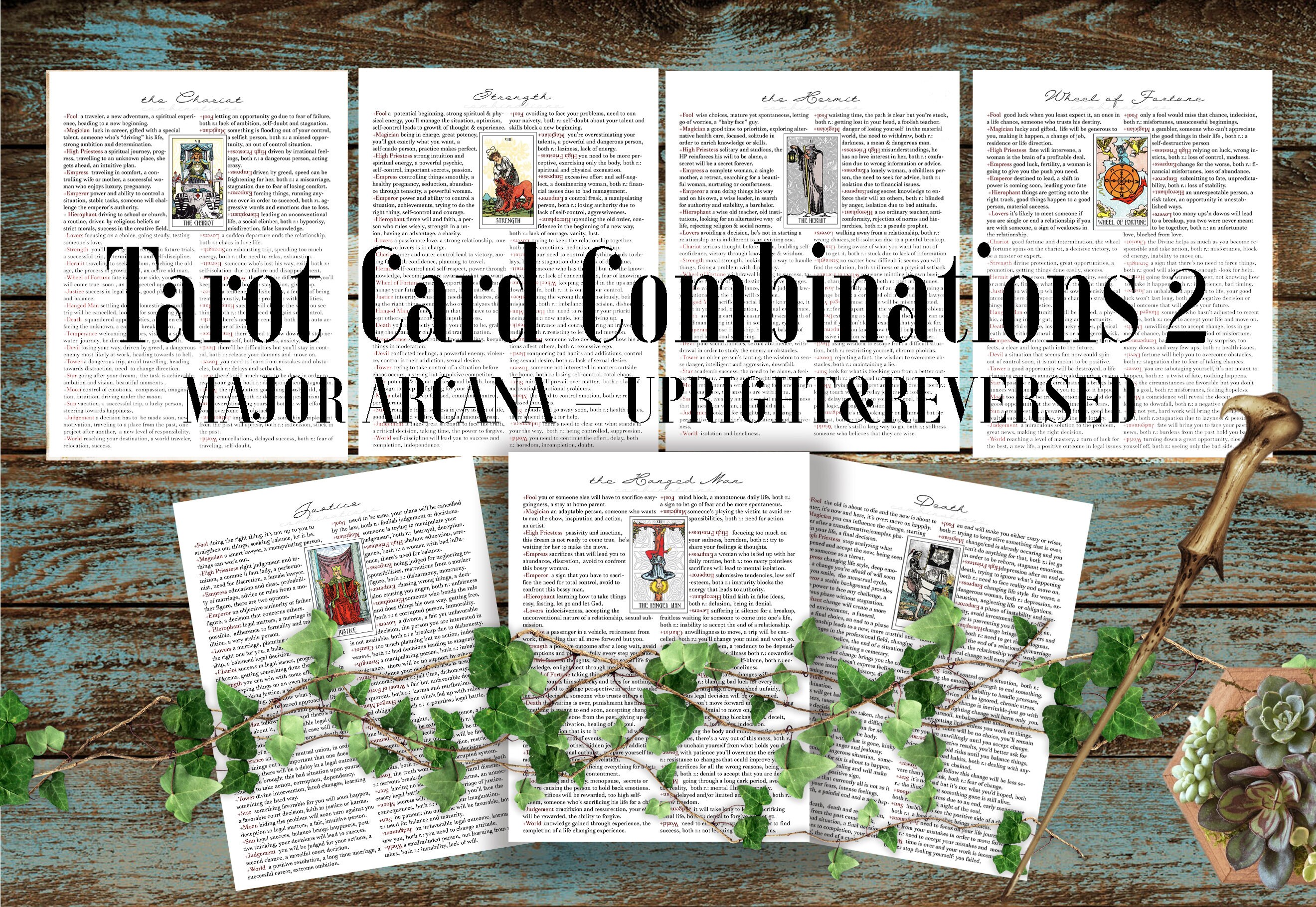 Tarot Card Combinations Major Arcana Part II Tarot Journal - Etsy