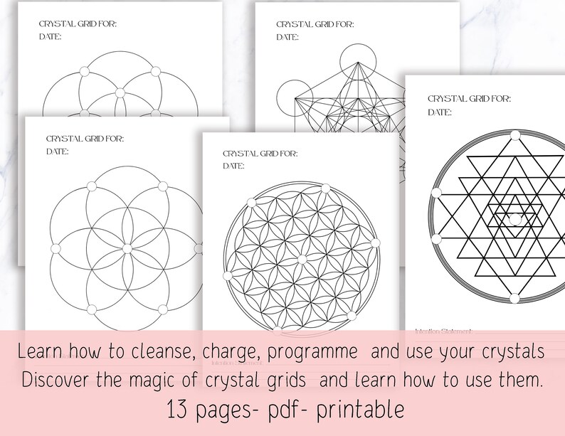 Crystals, Printable Pages, Crystal Grids, Crystal Magic, Crystals ...
