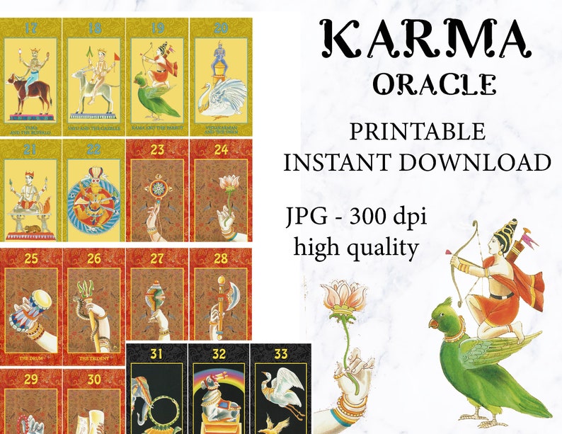 Karma Oracle Printable Oracle Cards Card Past Life - Etsy