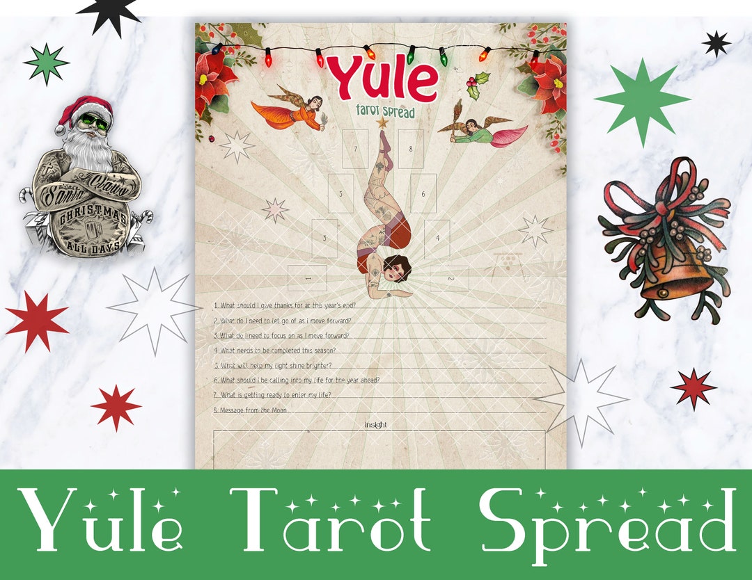 Tarot Spread Template, Yule Tarot Spread, One Printable Page, Wheel of ...