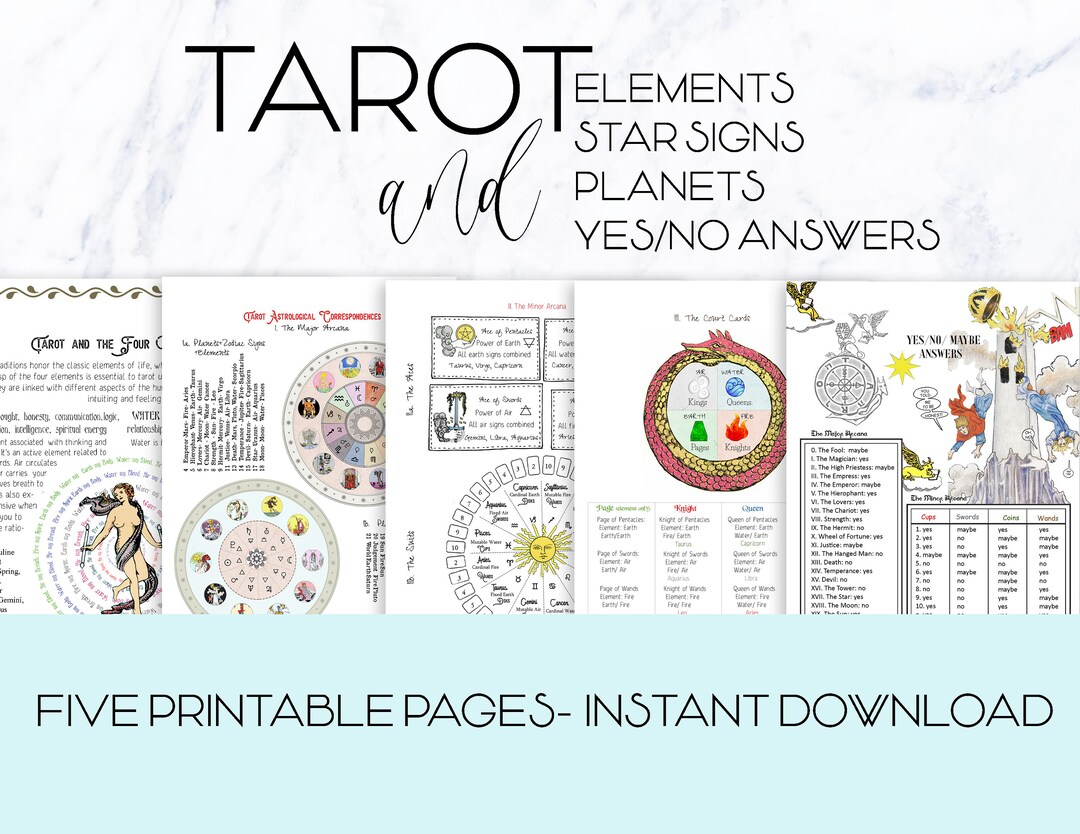 Tarot Notes Vol.2, Printable Pages, Tarot, Astrology, Astrological ...