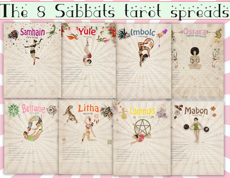 Tarot Spread, Samhain, Yule, Imbolc, Ostara, Beltane, Litha, Lammas ...
