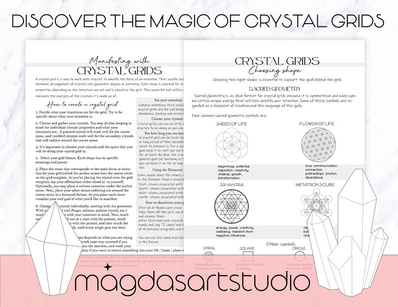 Crystals Printable Pages Crystal Grids Crystal Magic - Etsy