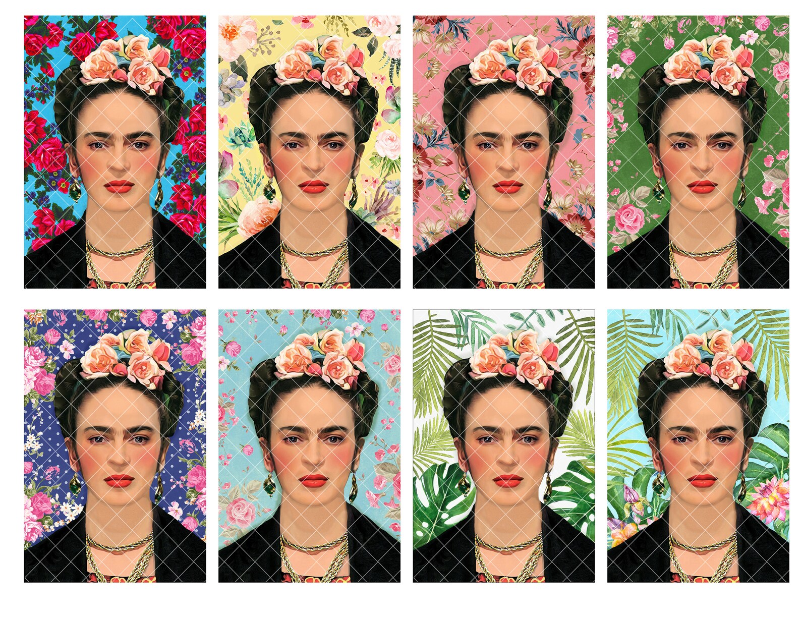 Frida Kahlo Digital Collage Sheet Atc 2.5x3.5 - Etsy