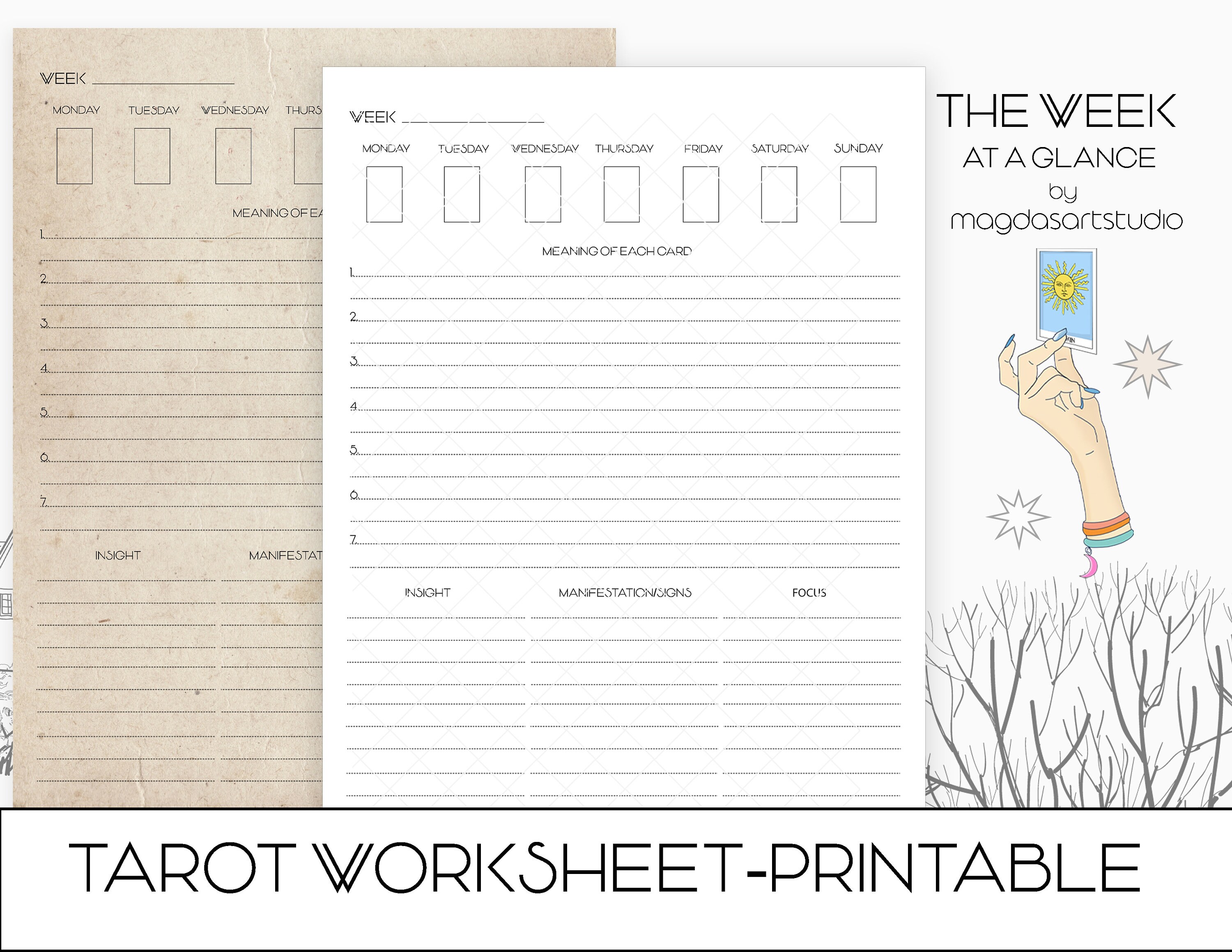 Free Printable Tarot Journal Pages Printable Word Searches