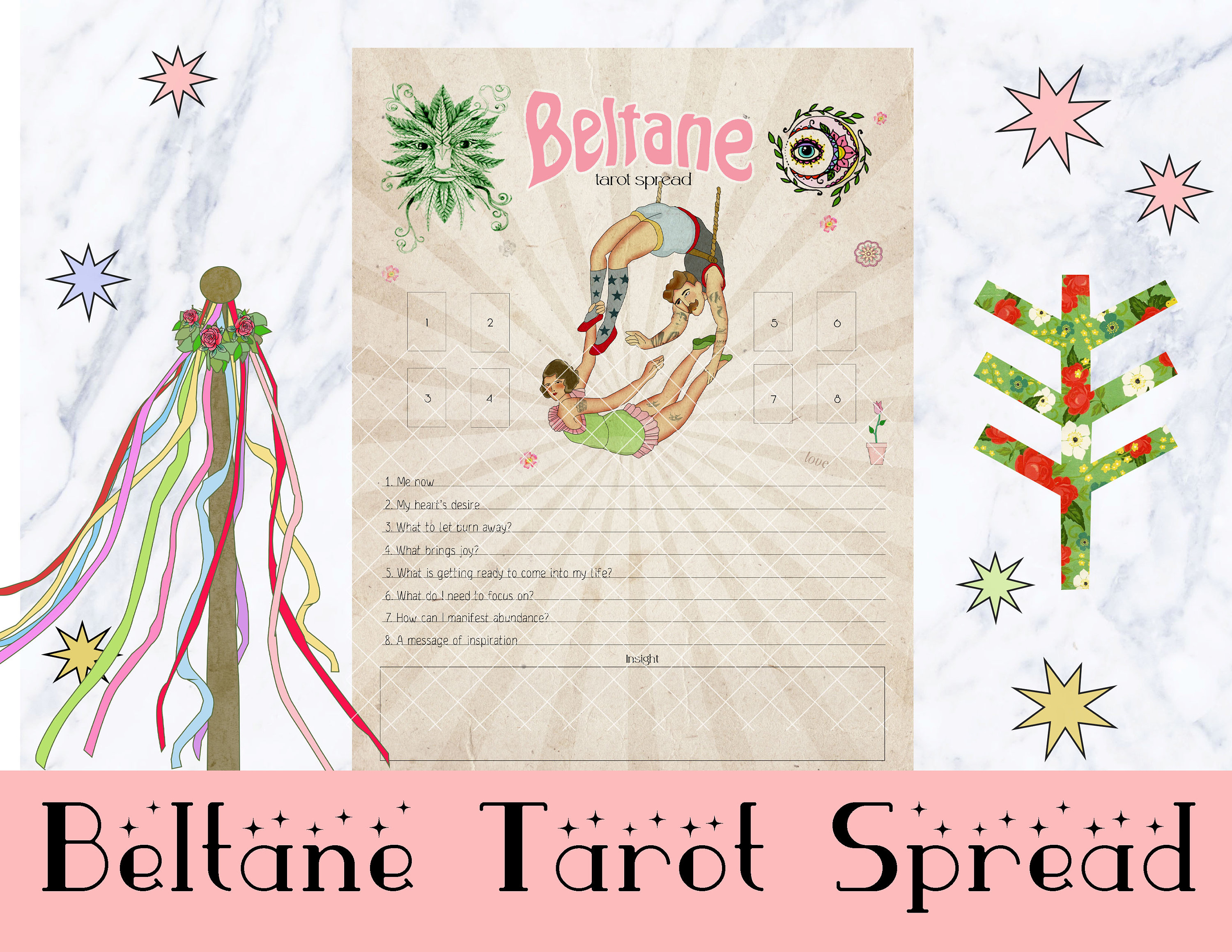 Beltane Tarot Spread Printable Page Tarot Journal Beltane - Etsy