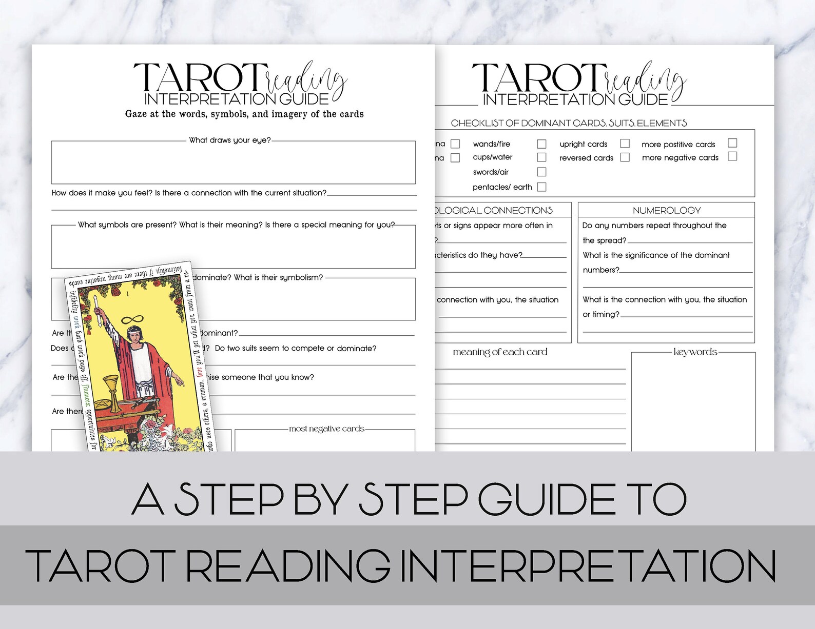 Tarot Journal, Printable Pages, Tarot Worksheet, Tarot Reading ...