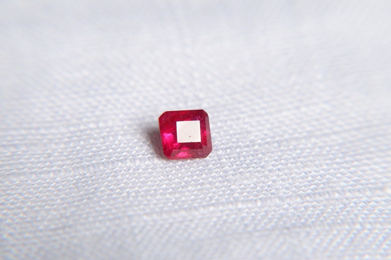 Natural Red Ruby Stone – 0.711 Carat Octagon Cut Gemstone - Etsy