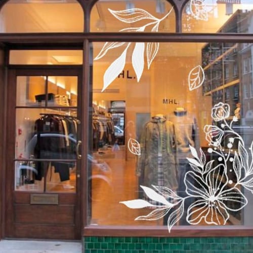 Decals Flowers and Marble Great for Shop Fronts / Vinyl Decal - Etsy