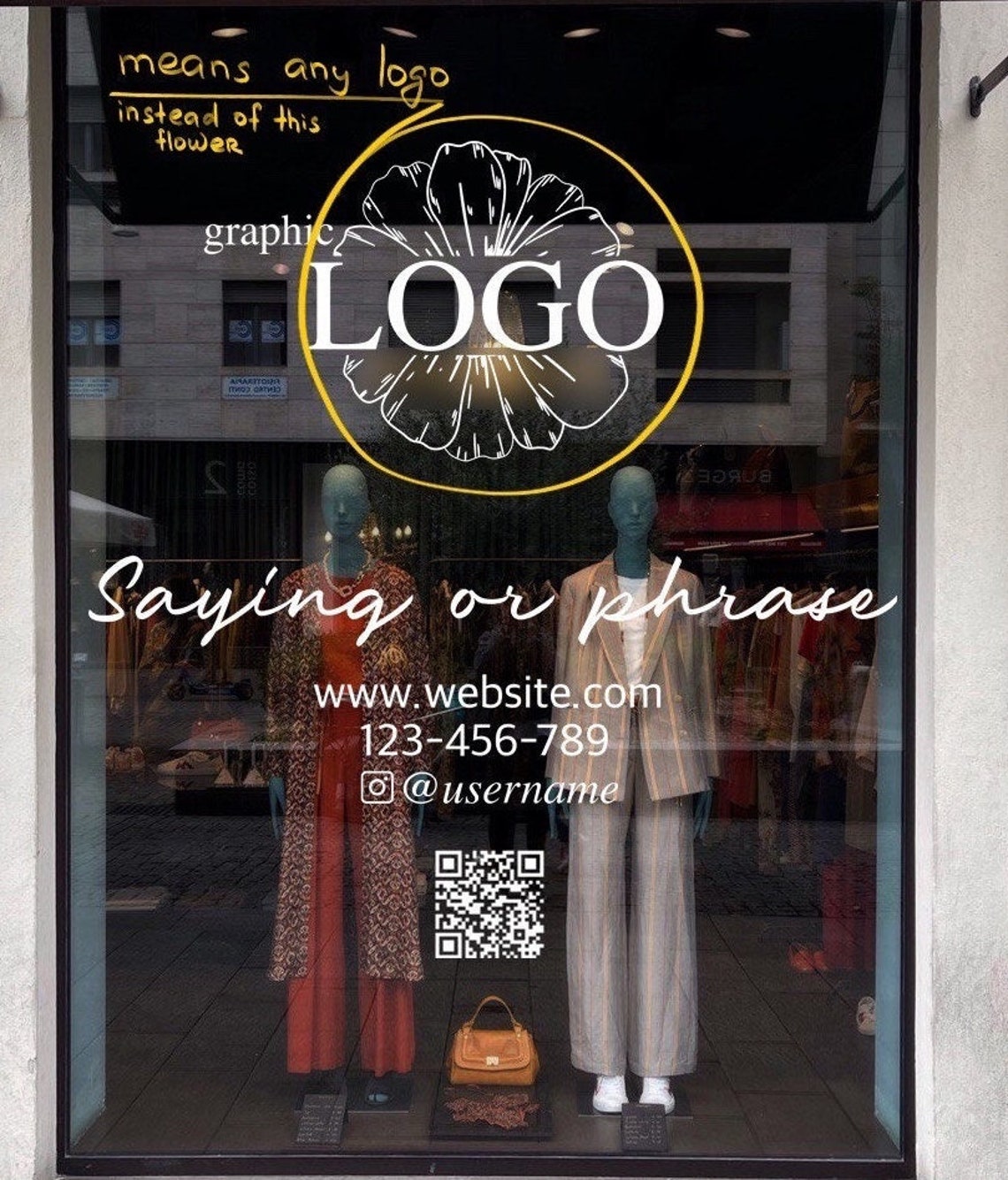 YOUR LOGO, Name of Company on Window, Door Vinyl Decal for Business ...