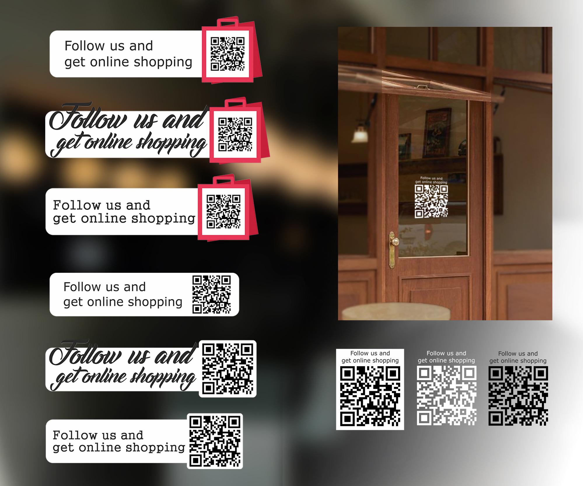 Qr-code Sticker on Window Display / Showcase Door / Link to Shop ...