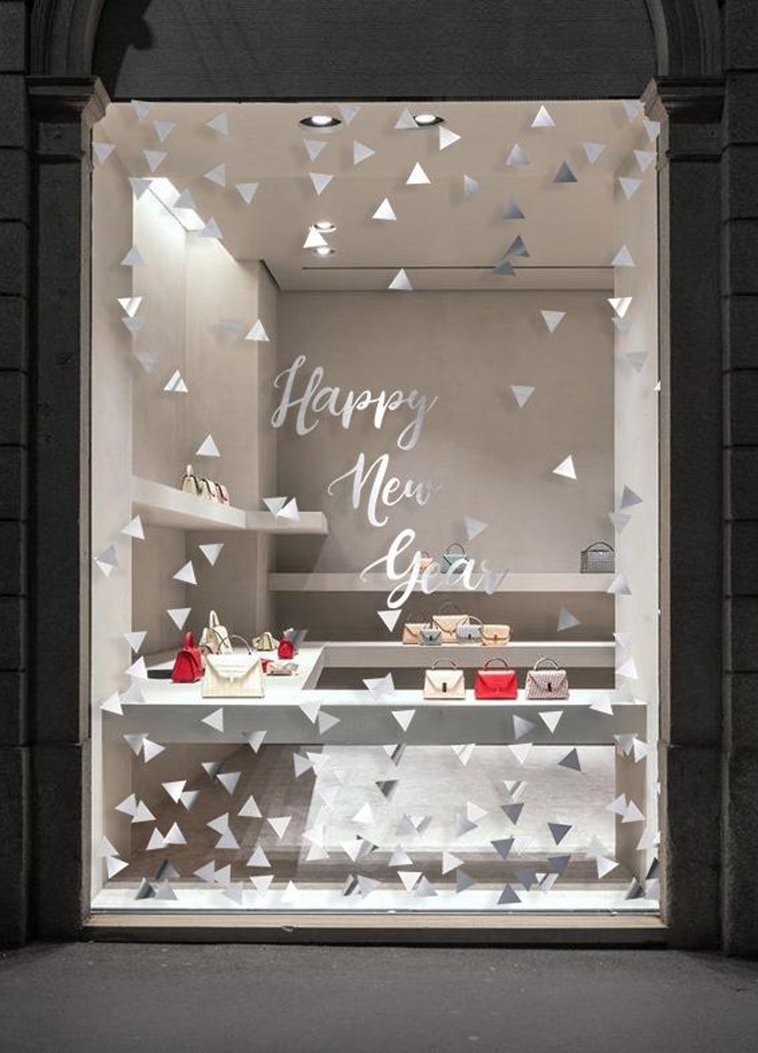 Christmas, New Year Vinyl Window Display Decals, Christmas Decor, Gold ...