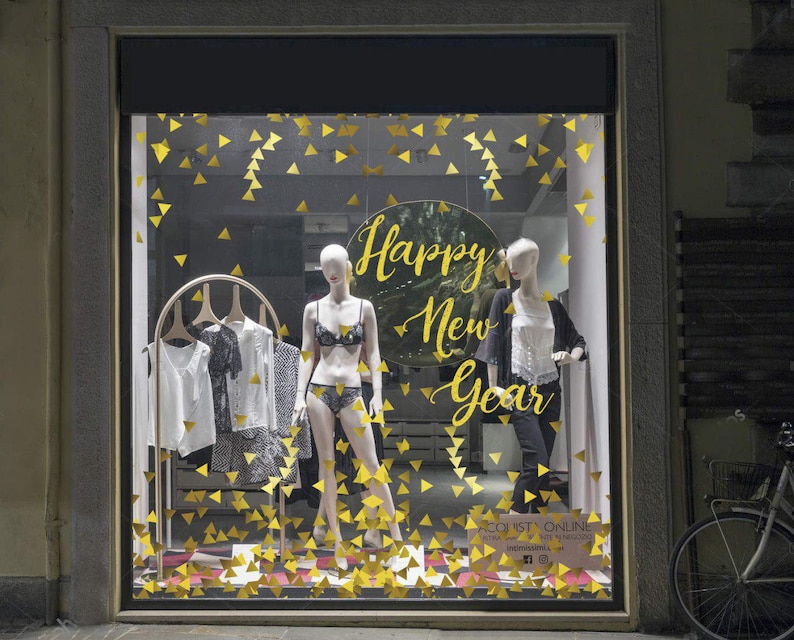 Christmas New Year Vinyl Window Display Decals Christmas - Etsy