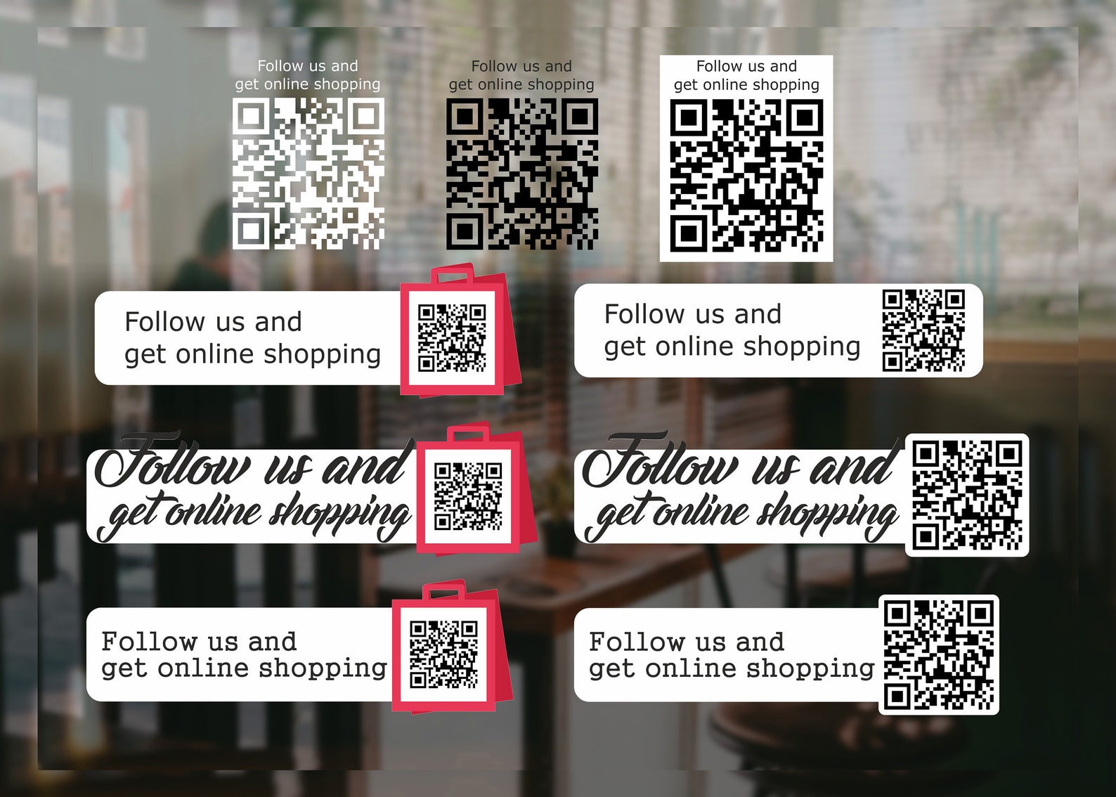 Qr-code Sticker on Window Display / Showcase Door / Link to Shop ...