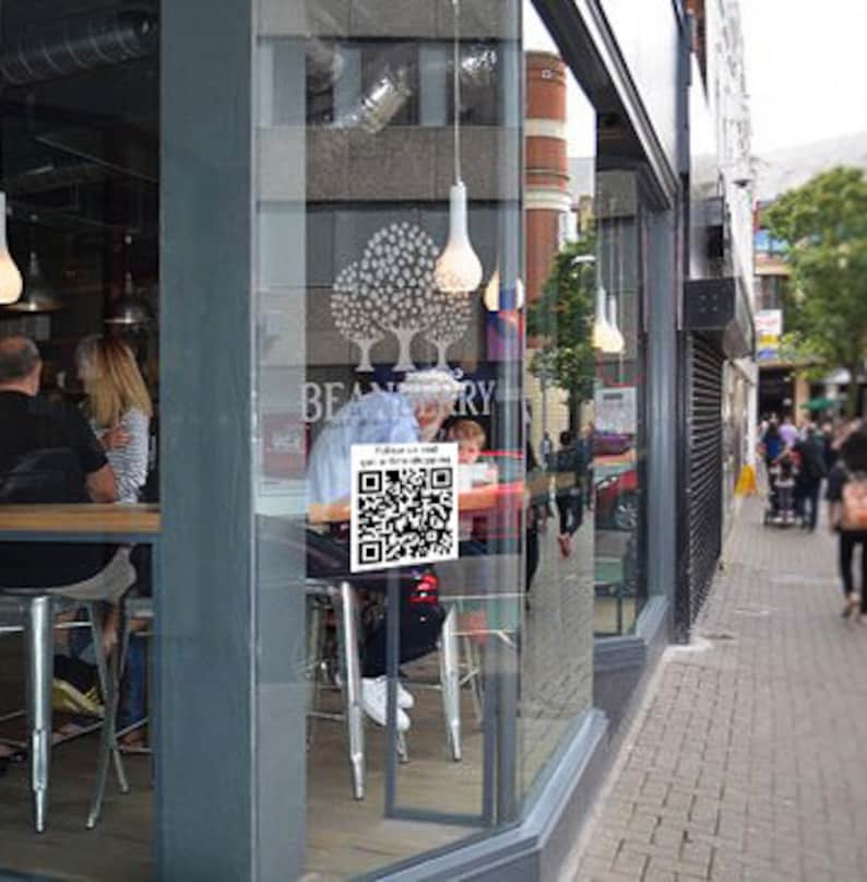 Qr-code Sticker on Window Display / Showcase Door / Link to Shop ...
