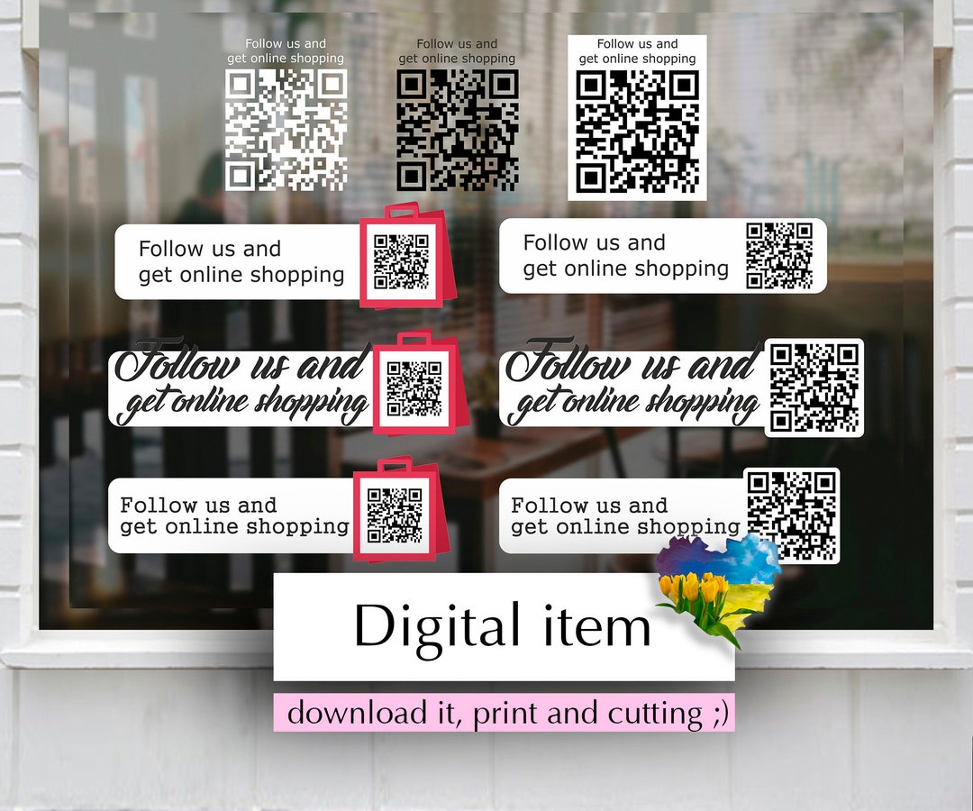Qr-code Sticker on Window Display / Showcase Door / Link to Shop ...