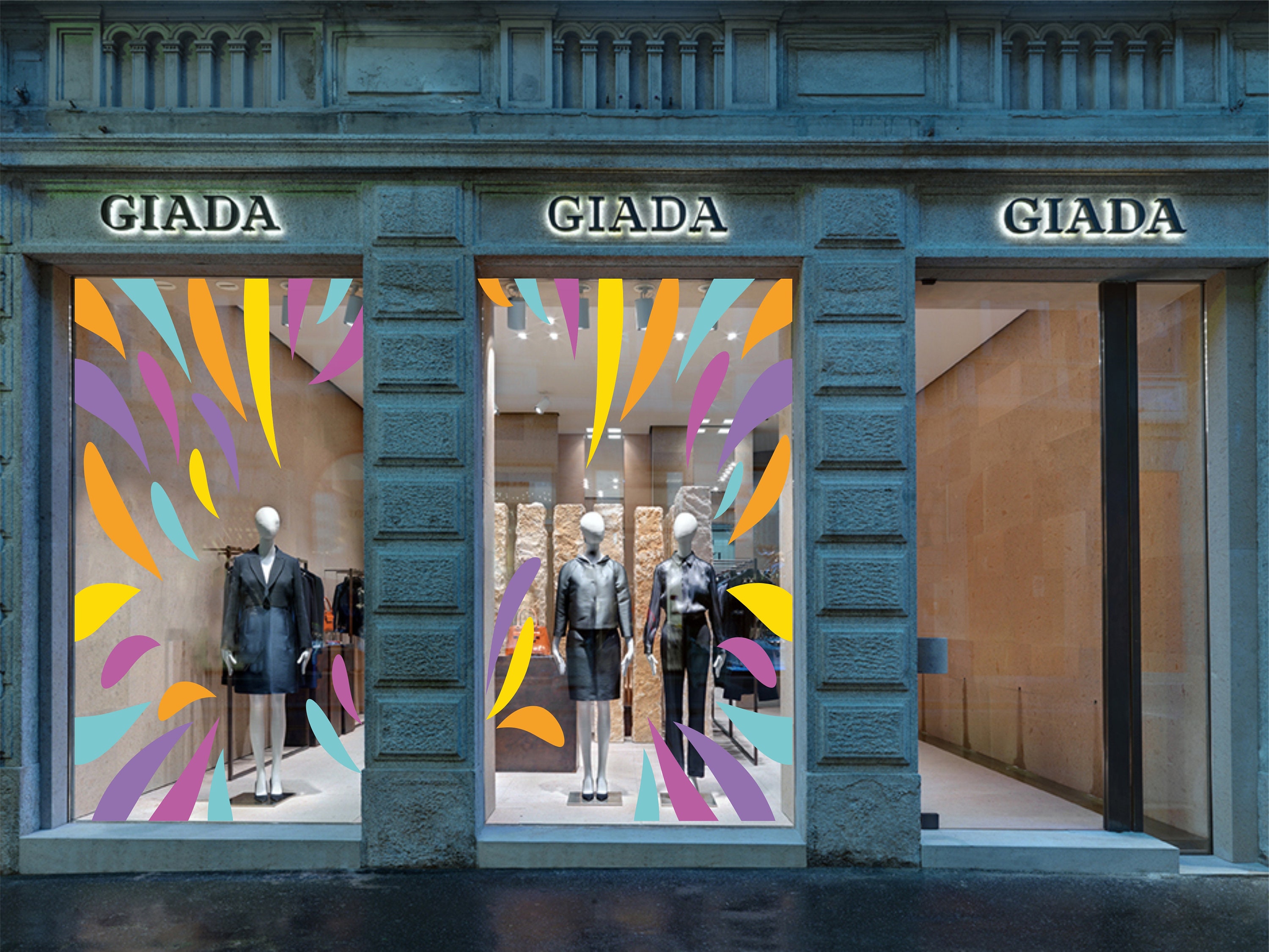Colourful Splash, Drops of Paint / Store Front Decor Design, Vinyl ...