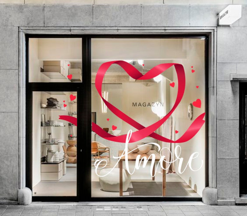 Red Heart Ribbon, Amor Sign, Valentine's Day, Stickers by VITRINISTA ...