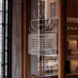 Custom Sign / Business Work Hours / Operation Hours Storefront ...