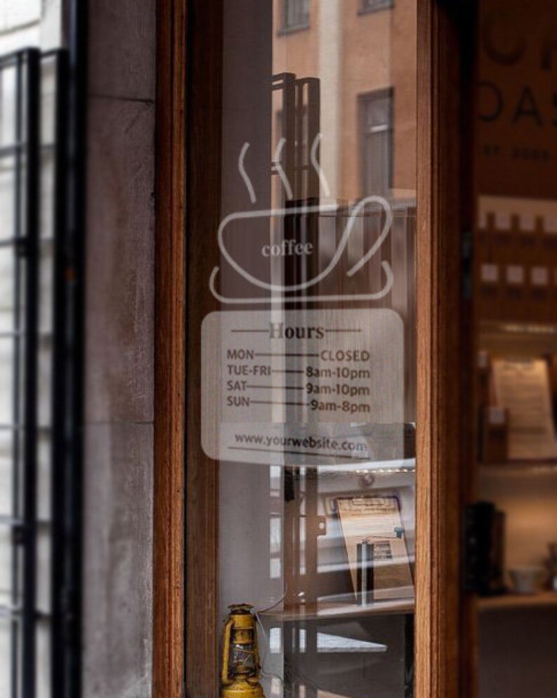 Custom Sign / Business Work Hours / Operation Hours Storefront ...