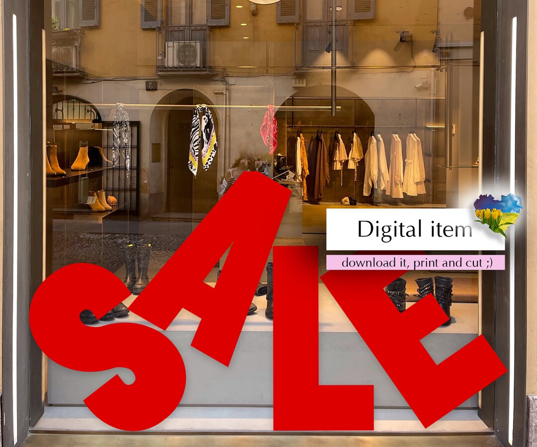 Sale Sticker Great for Shop Fronts / Vinyl Decal for Outdoors Showcase ...