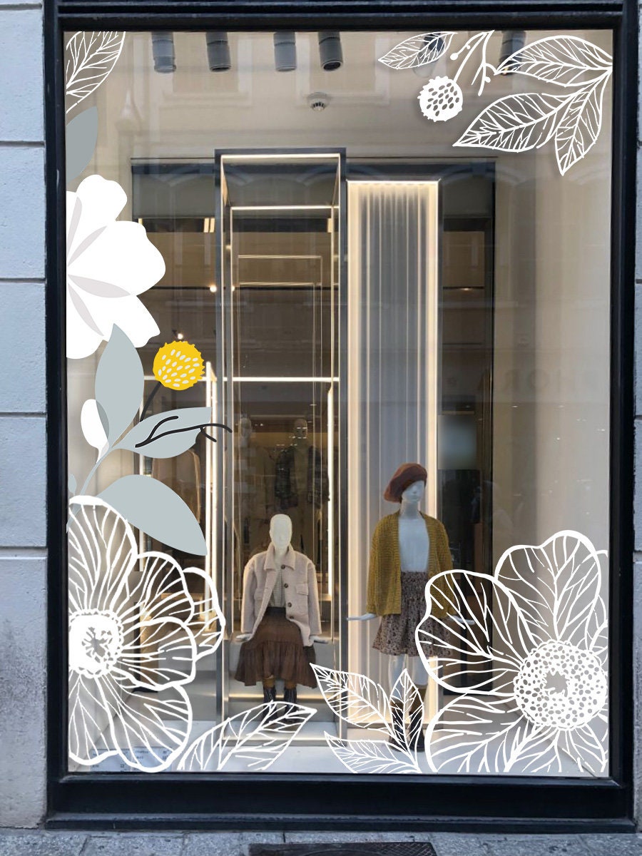 Outlines White Flowers, Flat Color Floral Design/ Vector File for the ...