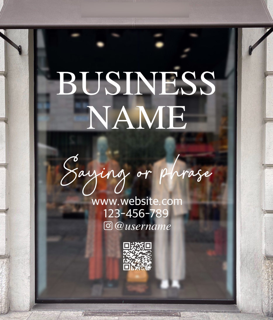 Customisable Window Vinyl Decal for Business, Company Name & Logo ...