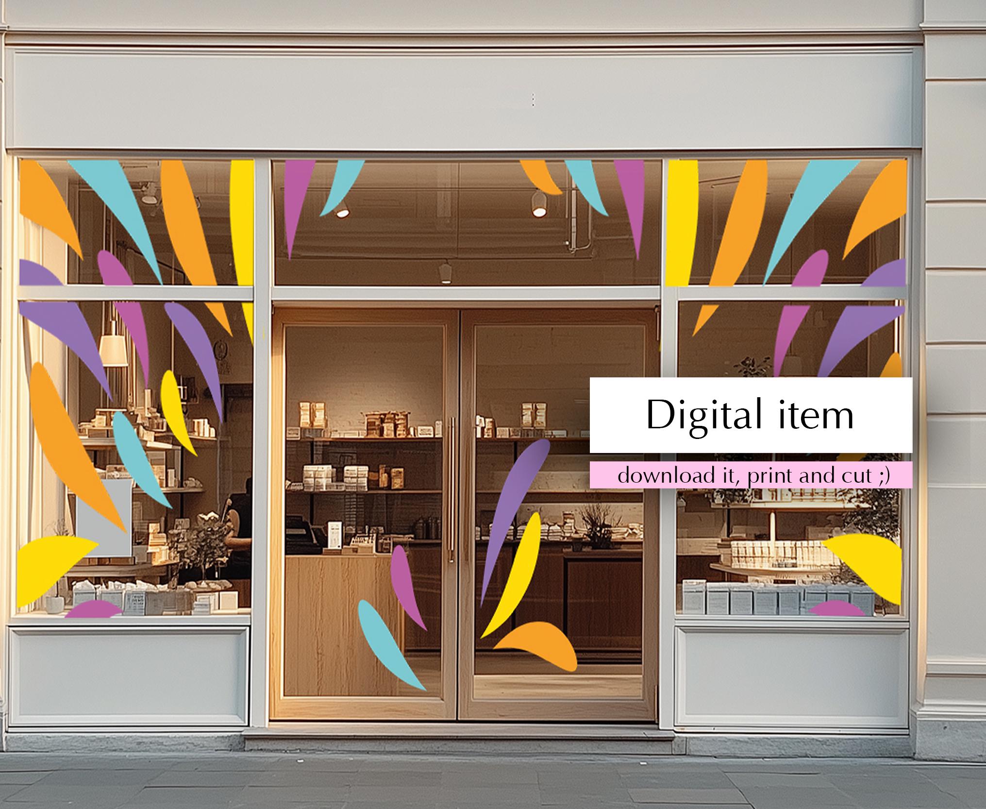Colourful Splash, Drops of Paint / Store Front Decor Design, Vinyl ...
