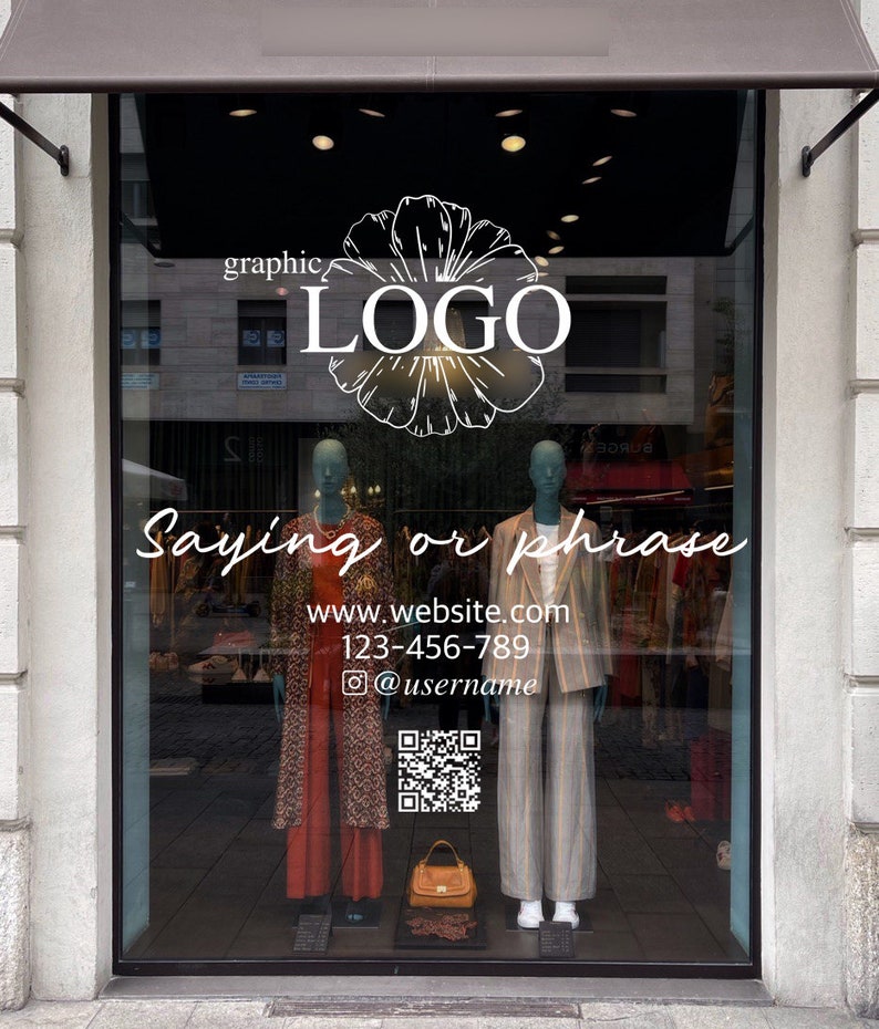 ANY LOGO, Name of Company Customisable Window, Door Vinyl Decal for ...