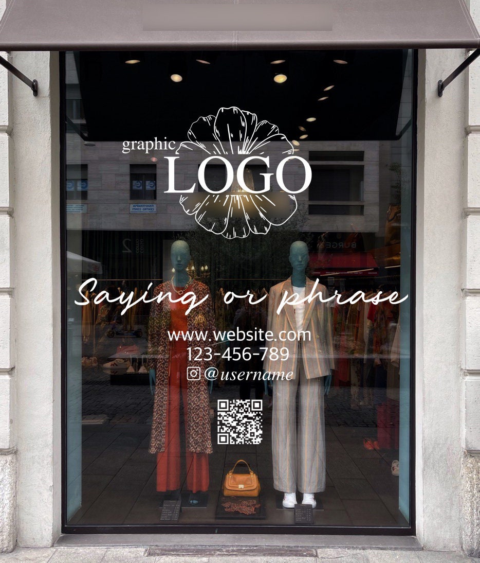 ANY LOGO, Name of Company Customisable Window, Door Vinyl Decal for ...