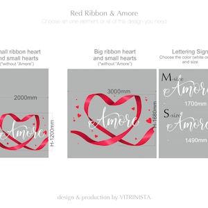 Red Heart Ribbon, Amor Sign, Valentine's Day, Stickers by VITRINISTA ...