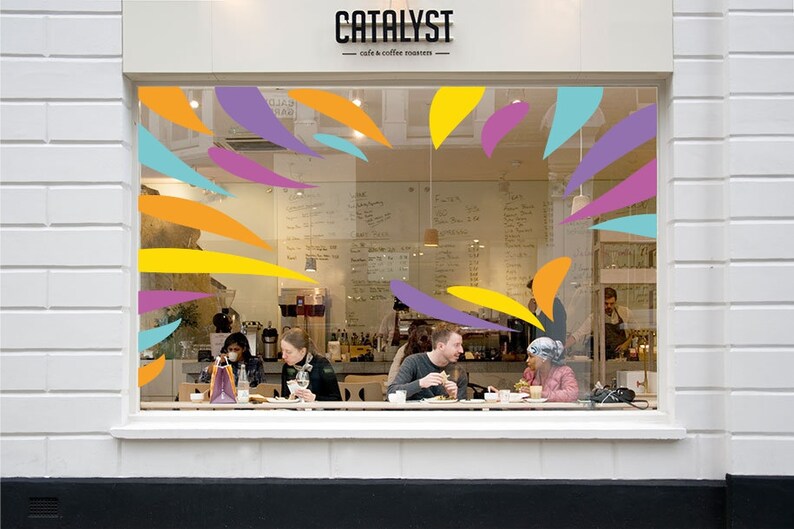 Colourful Splash, Drops of Paint / Store Front Decor Design, Vinyl ...