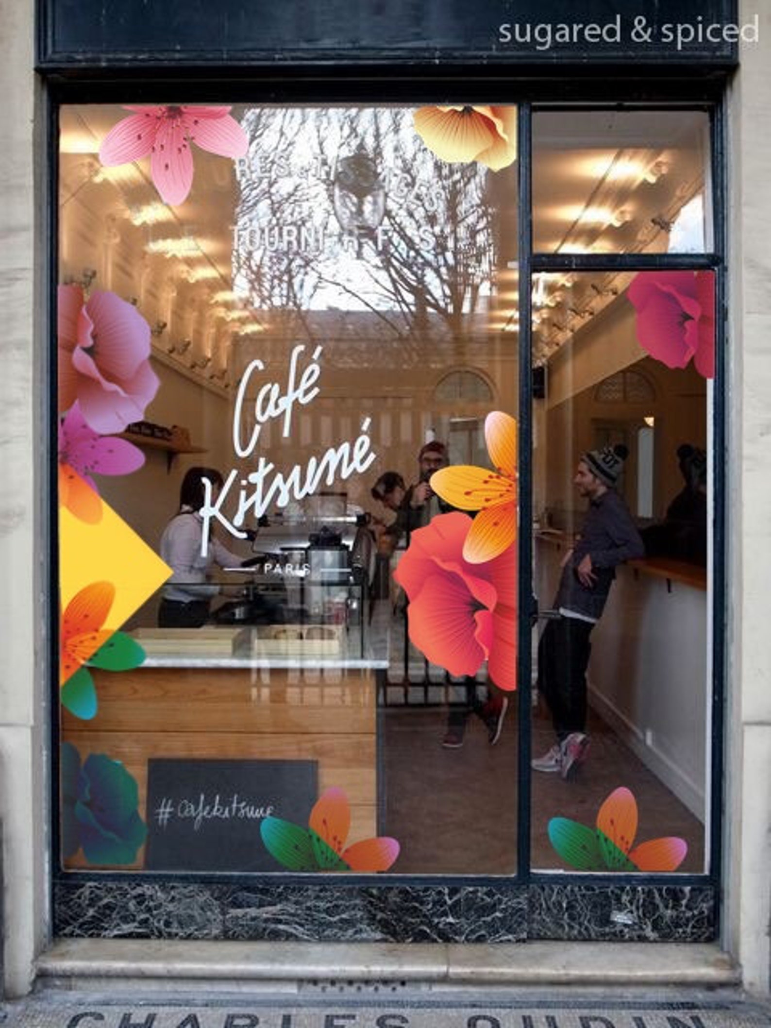 Summer Autumn Flowers Decals for Decor Window Display / Showcase ...