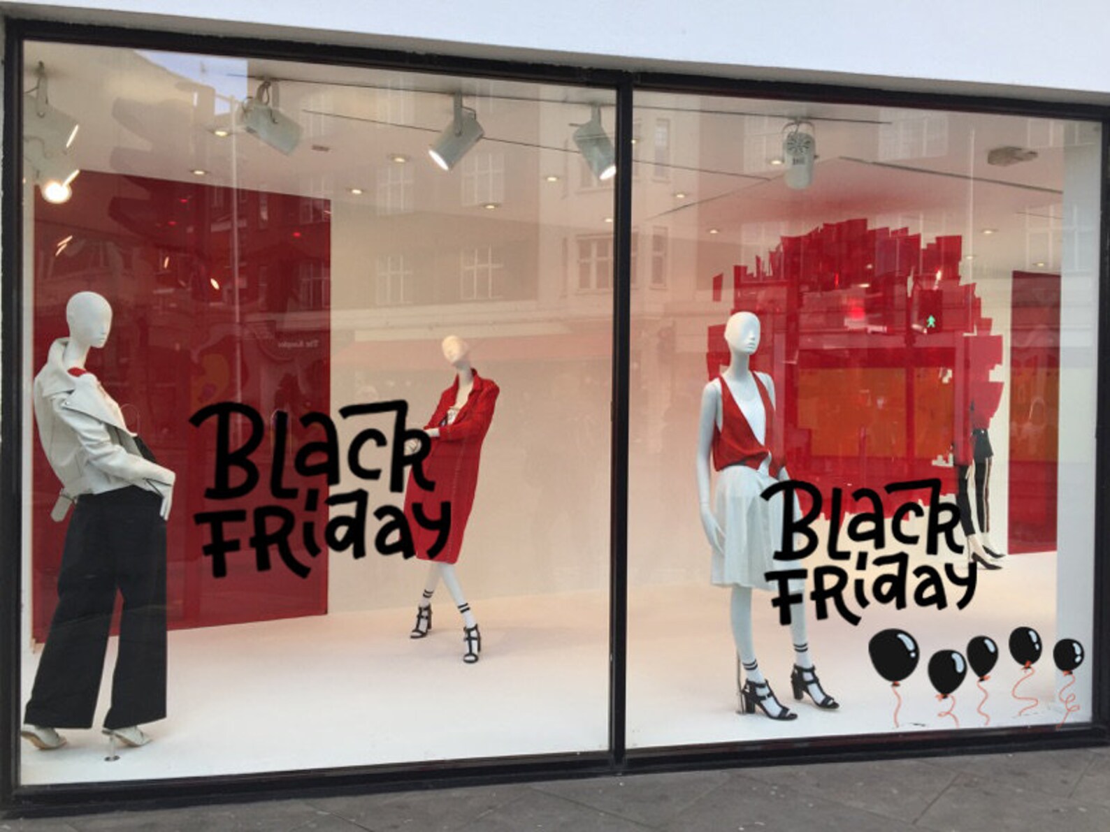 Three Types of Black Friday Sale Sticker, Gold, Black / Storefront ...