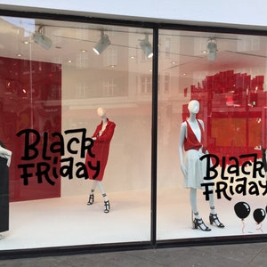 Three Types of Black Friday Sale Sticker, Gold, Black / Storefront ...