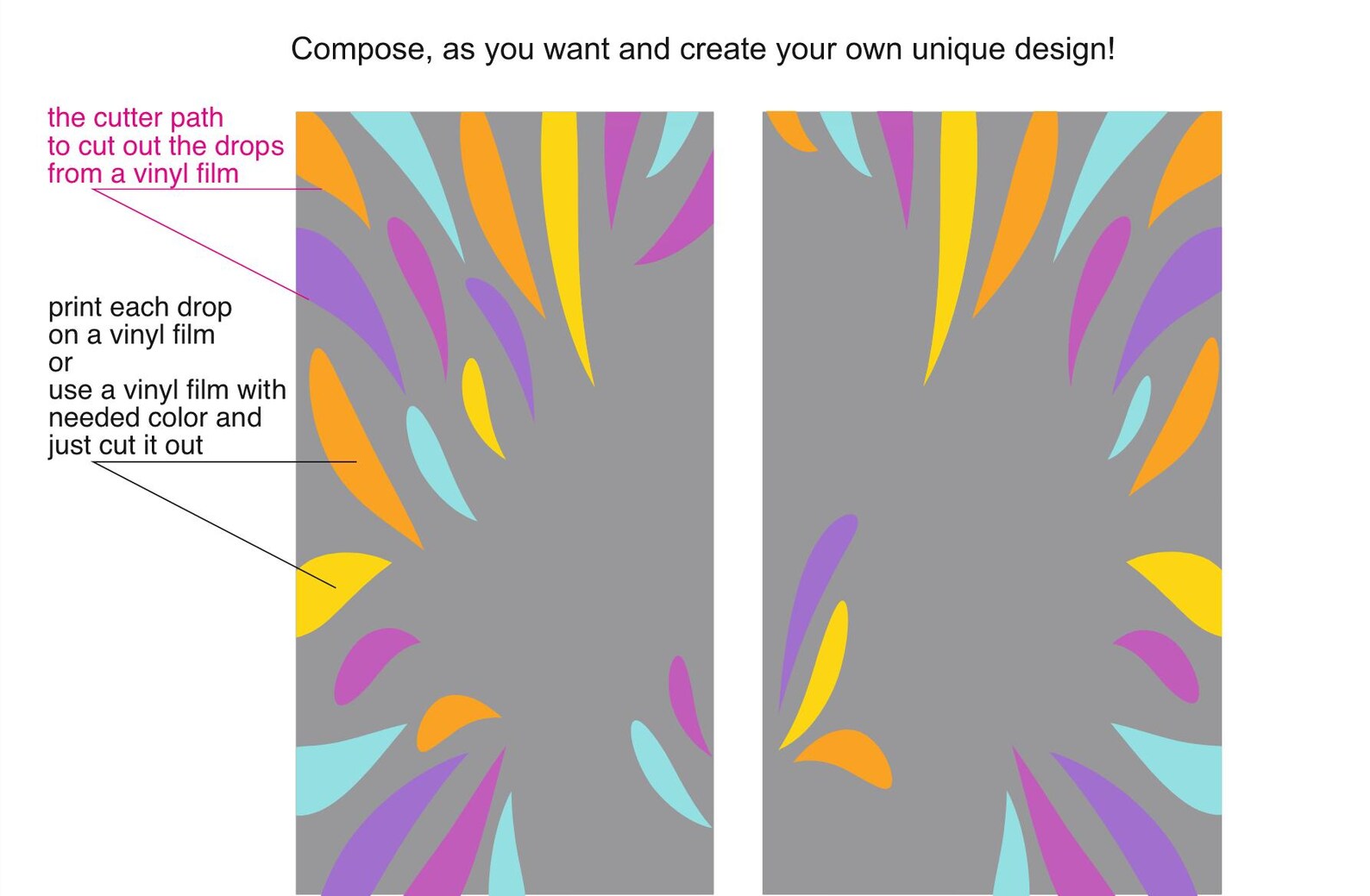 Colourful Splash, Drops of Paint / Store Front Decor Design, Vinyl ...