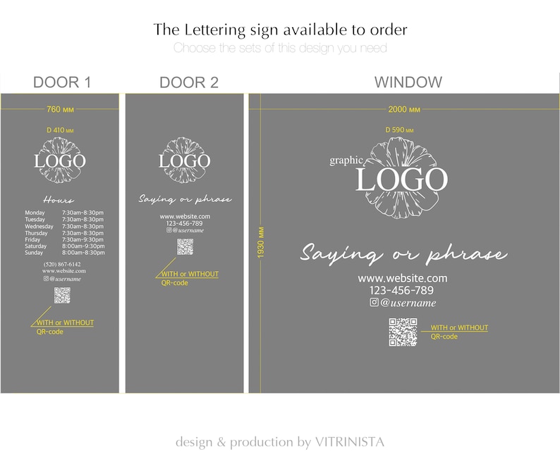 YOUR LOGO, Name of Company on Window, Door Vinyl Decal for Business ...