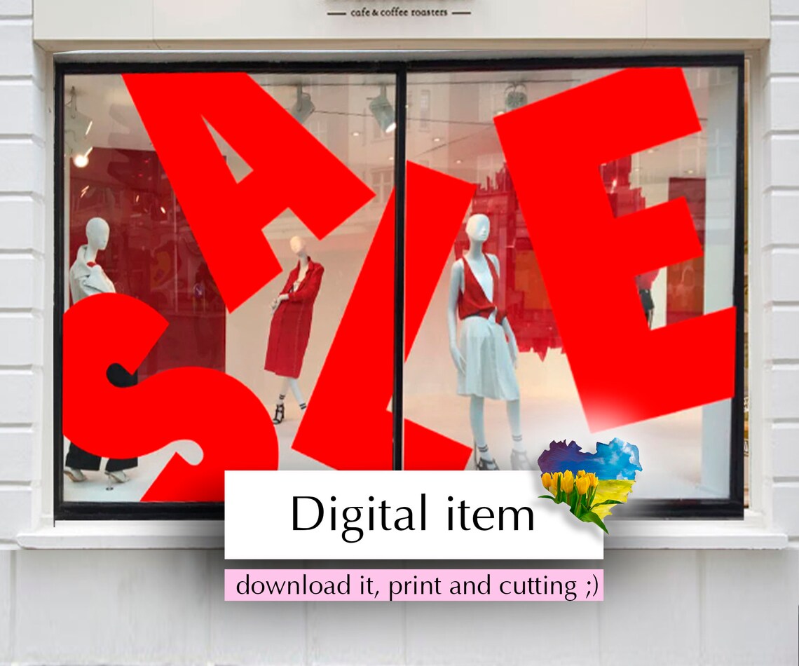 Sale Sticker Great for Shop Fronts / Vinyl Decal for Outdoors Showcase ...