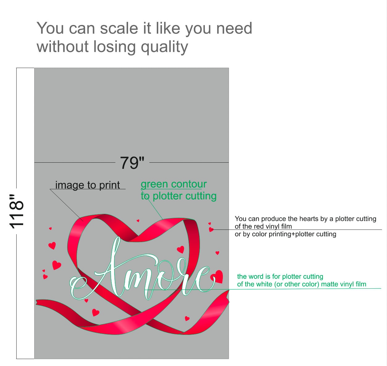 Red Heart Ribbon, Amor Love Sign, Valentine's Day, Stickers Design by ...