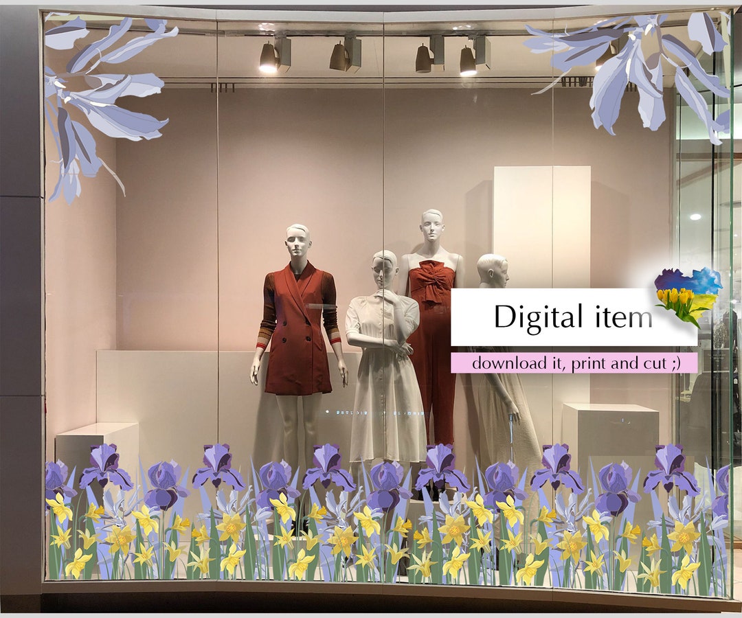 Floral Field, Spring Design, Vitrine Pattern / Decal Design / Vinyl ...