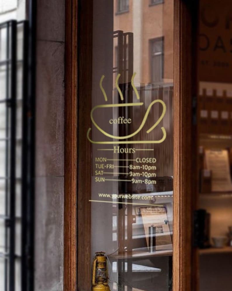 Custom Sign / Business Work Hours / Operation Hours Storefront ...