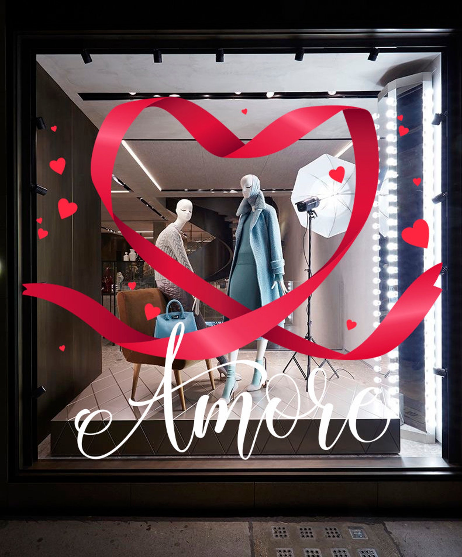 Red Heart Ribbon, Amor Sign, Valentine's Day, Stickers by VITRINISTA ...