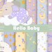Newborn Baby Digital Paper, Baby Girl SEAMLESS Patterns, Baby Shower ...