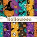 Halloween Kids Digital Paper Pumpkin Face Seamless - Etsy