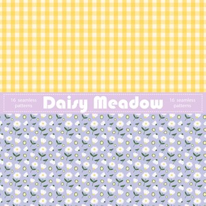 Daisy Flower Digital Paper Summer Meadow Seamless Pattern | Etsy