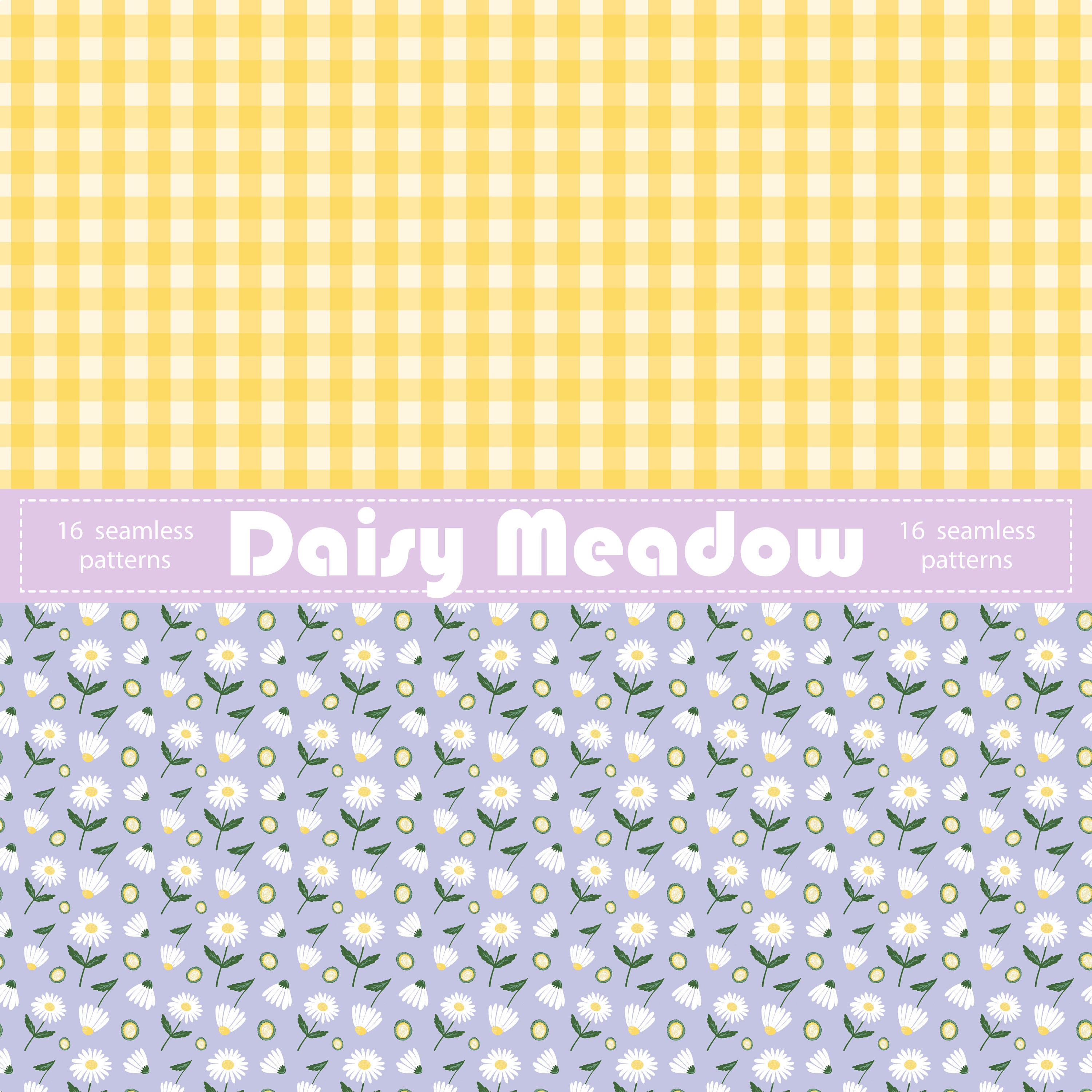 Daisy Flower Digital Paper Summer Meadow Seamless Pattern - Etsy