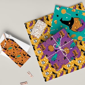 Halloween Kids Digital Paper Pumpkin Face Seamless - Etsy