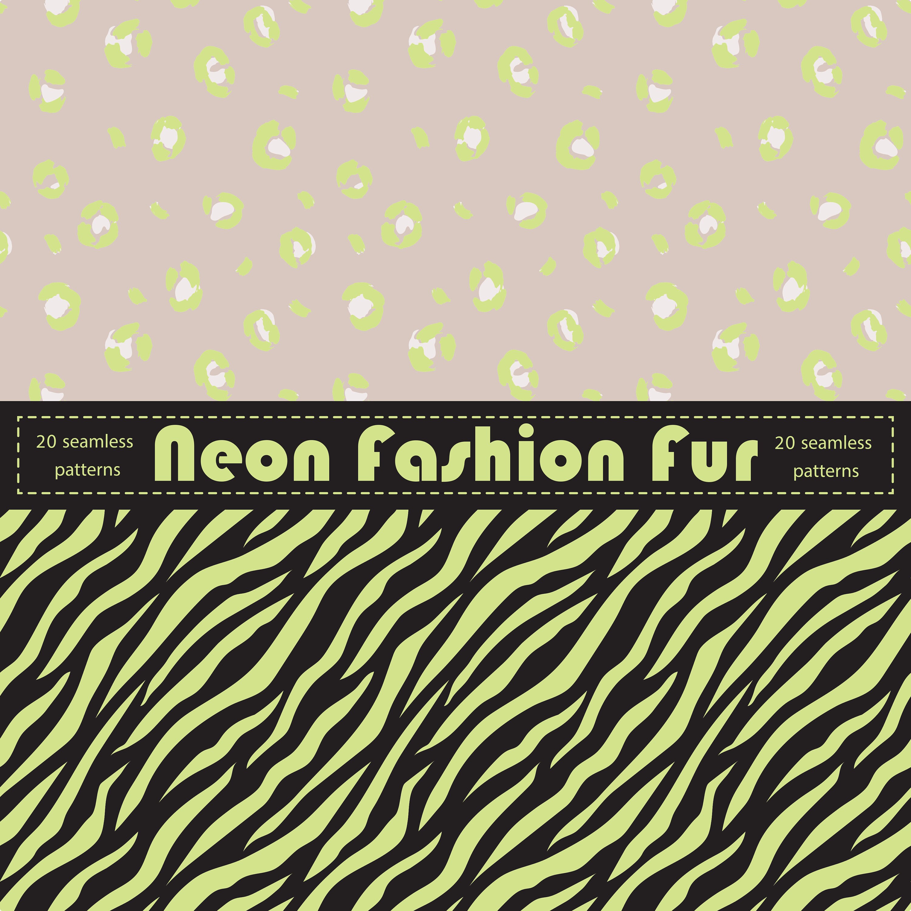Neon Animal Fur Pattern Collection, Leopard Digital Paper, Jaguar ...