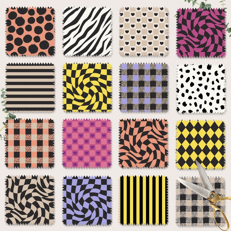 Checkerboard Seamless Pattern, Harlequin Paper, Checkered Fabric Design ...