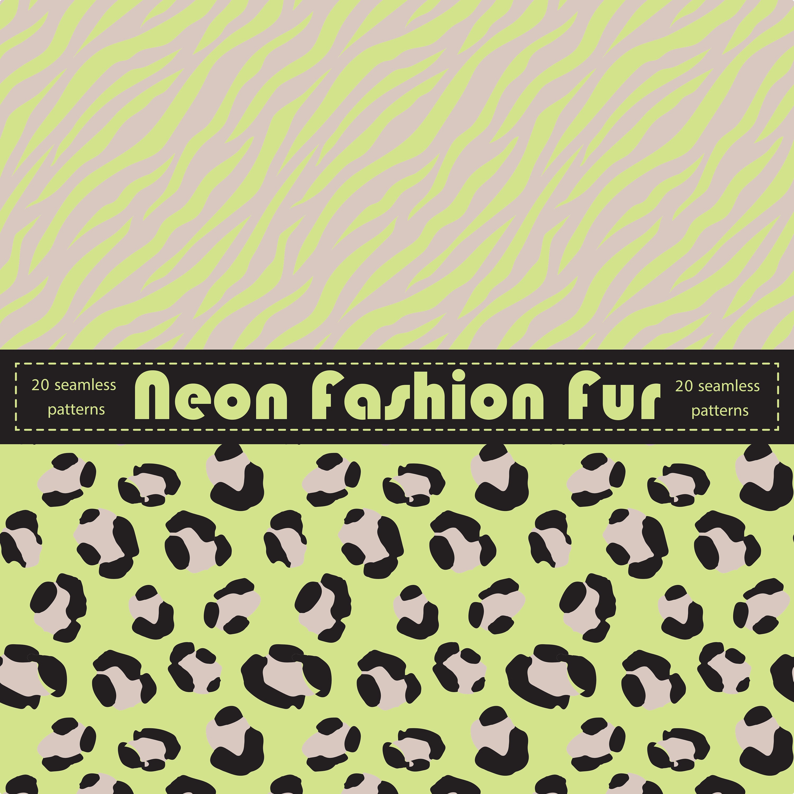 Neon Animal Fur Pattern Collection, Leopard Digital Paper, Jaguar ...